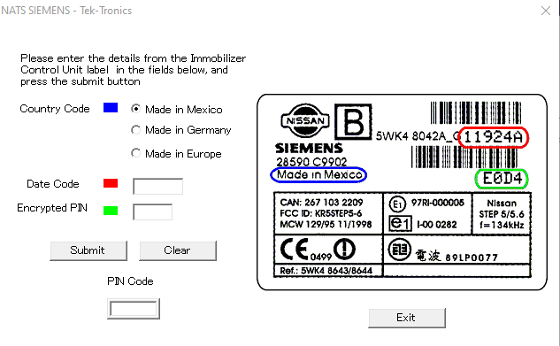 Software Calculator PIN Code Nissan - soft4auto.com